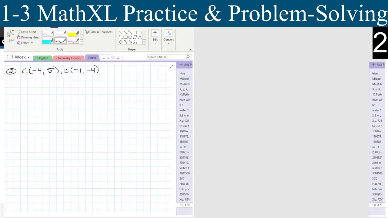 Monday, 09/14/2020 - Geometry 1-3: MathXL #1-6 - YouTube