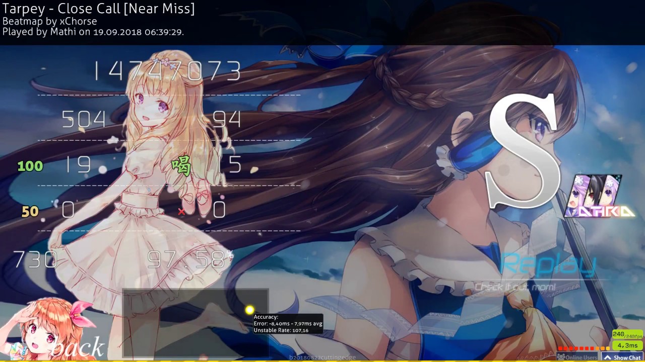 osu! | Mathi 🇨🇱 | Tarpey - Close Call [Near Miss] +HD,HR,DT (97.58%) FC ...