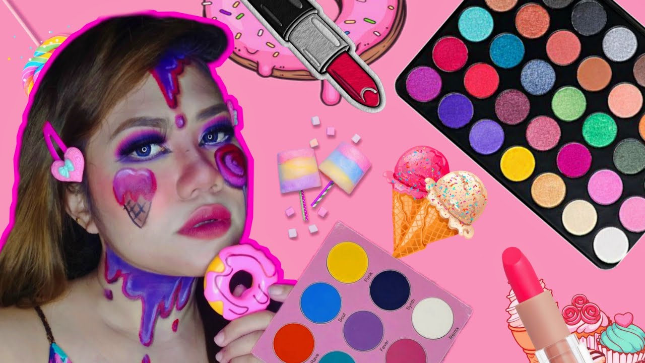 Candy Girl Make Up Tutorial | Lipstick at Eyeshadow Pallette lang! No ...