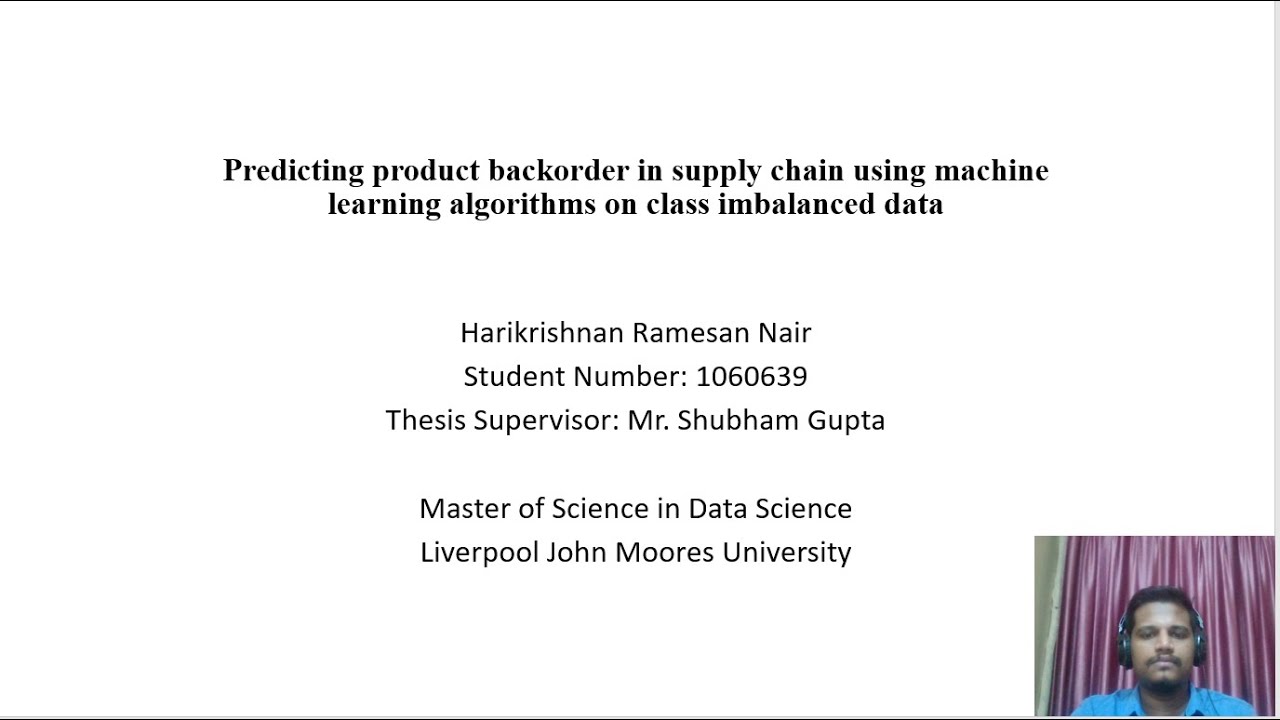 MS-DS LJMU Thesis on Predicting product backorder in supply chain using machine learning ...