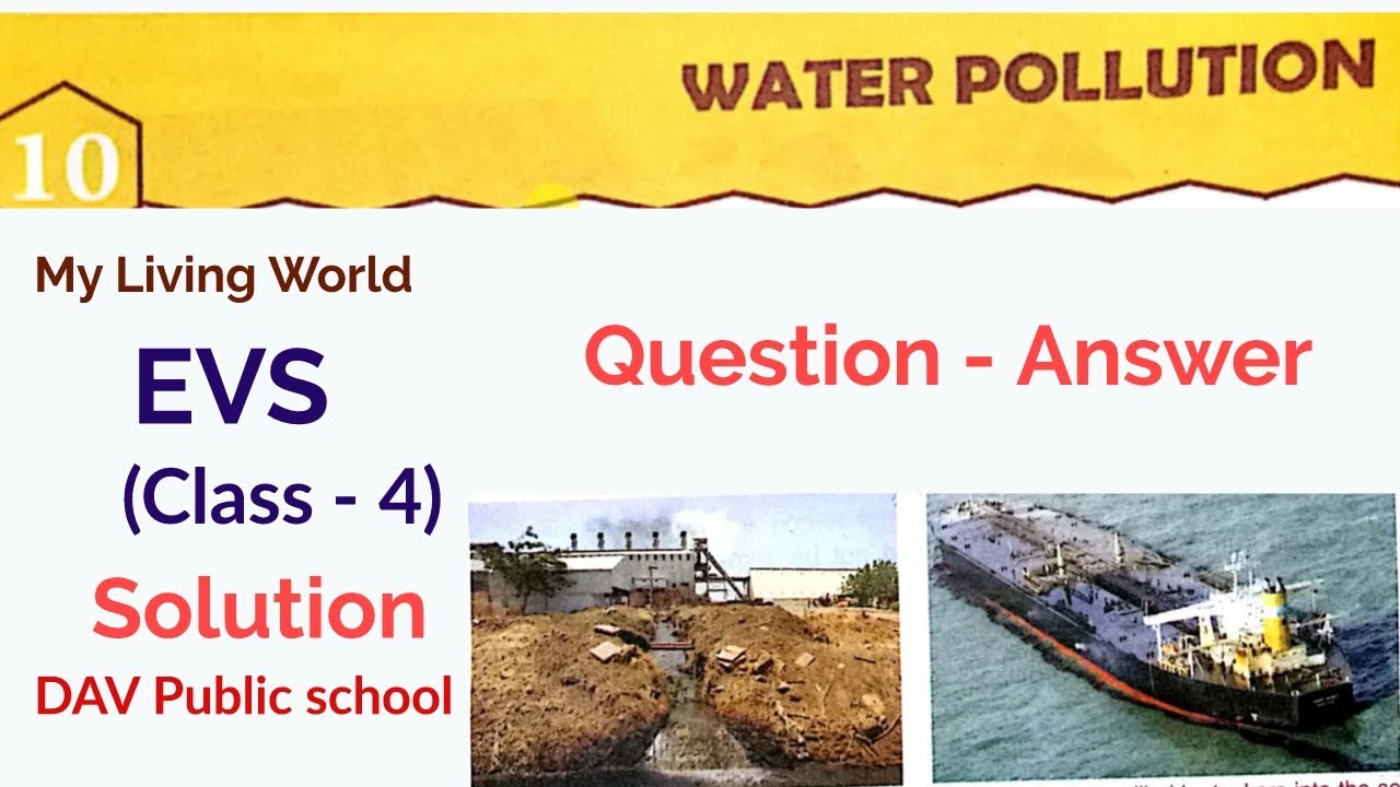 Water pollution, DAV Class 4 science chapter 10 solution, Question ...