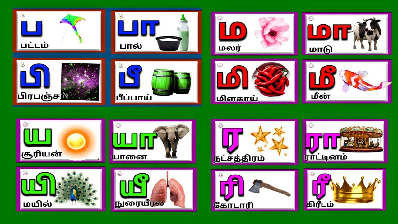 tamil letters pronunciation/pa,ma,ya,ra varisai/uyirmey eluttukkal ...