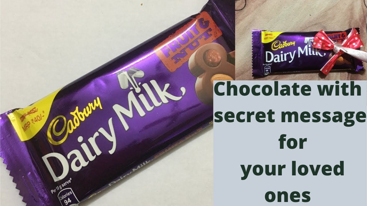 Dairy Milk Chocolate with Secret message | Gifts | Diy | Nandri art ...