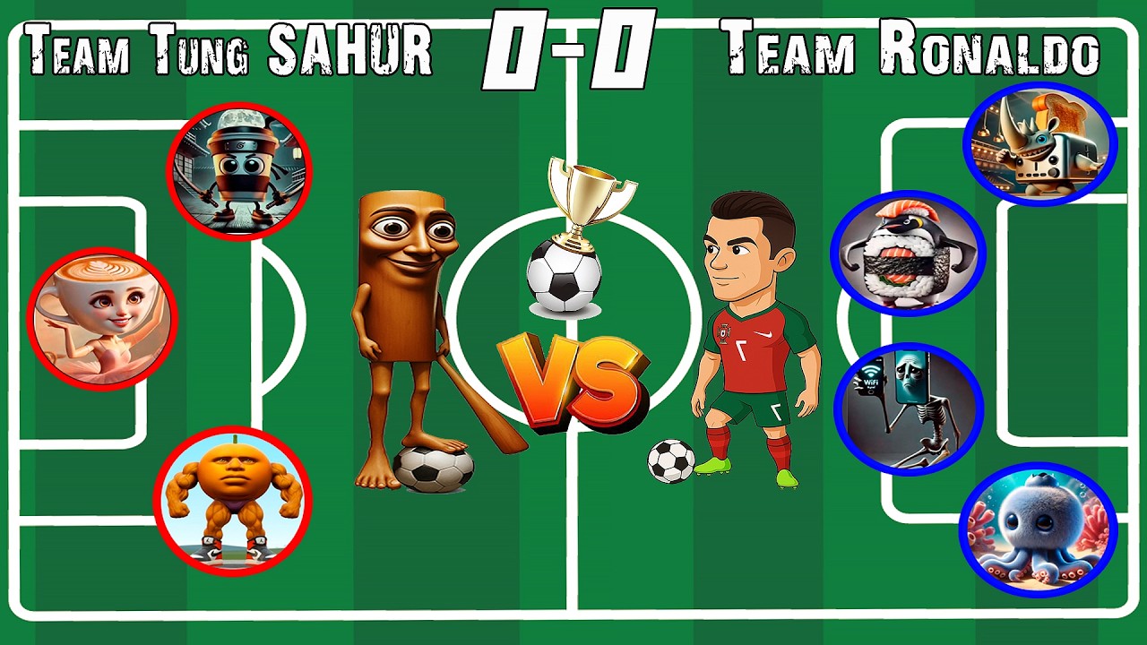 Tung Tung Sahur vs Cristiano Ronaldo and Lionel Messi, Mbappé ...