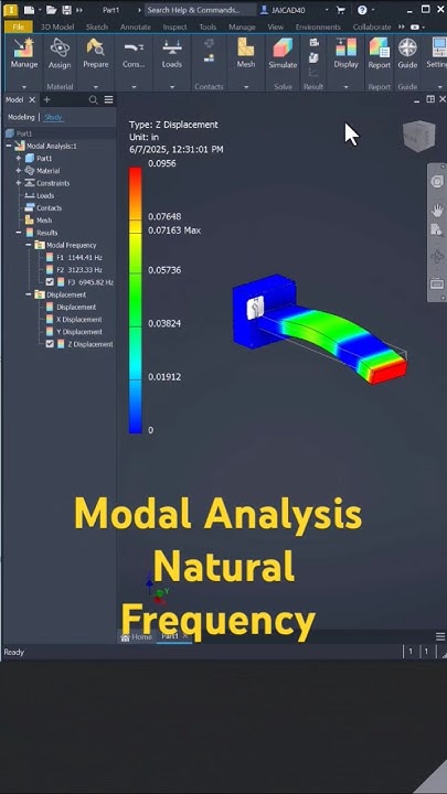 Modal Analysis of Cantilever Beam in Autodesk Inventor | Vibration Mode Shapes Explained - YouTube