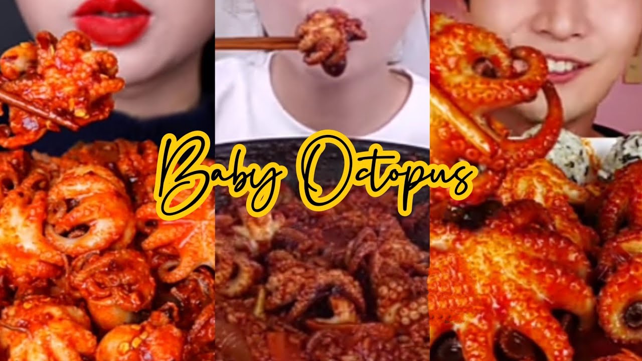 Baby Octopus Mukbang Eating ASMR Edit Compilation 🍜 - YouTube