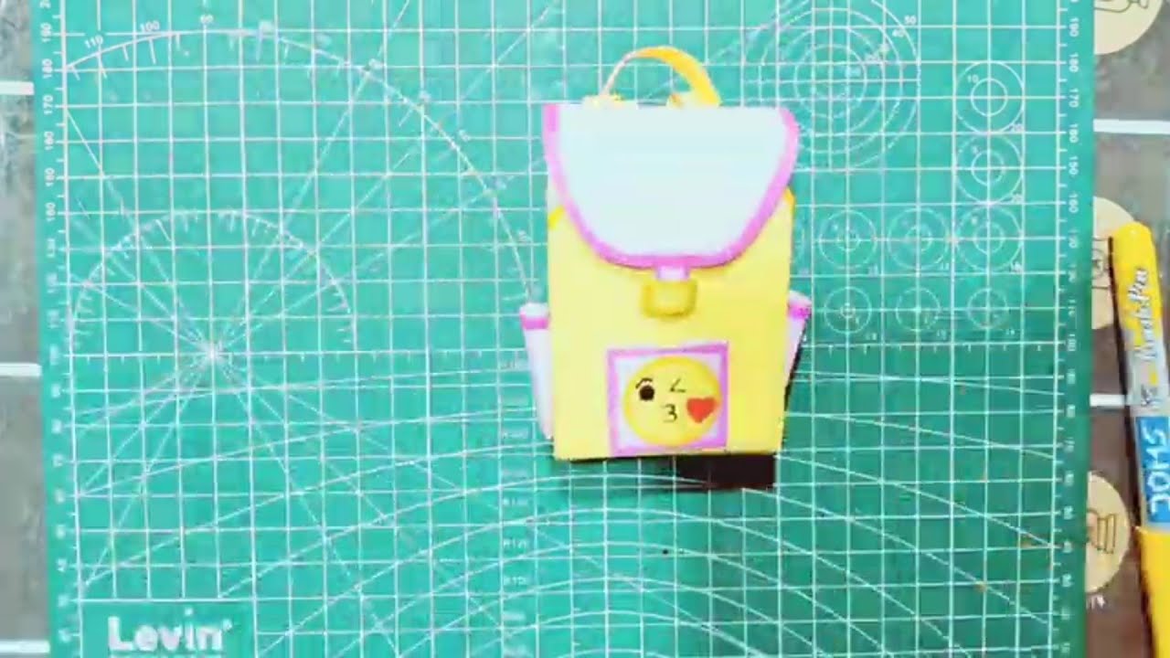 Easy paper craft school bag - YouTube