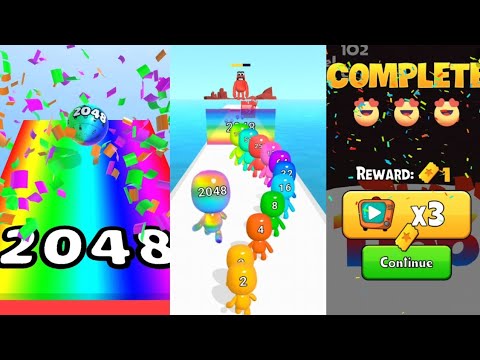 2048 | Infinity Ball Merge 2048 Satisfying Games | Man Runner 2048 3D ...