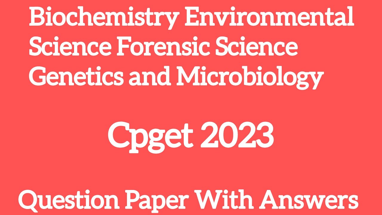 Biochemistry Environmental Science Forensic Science Genetics and ...