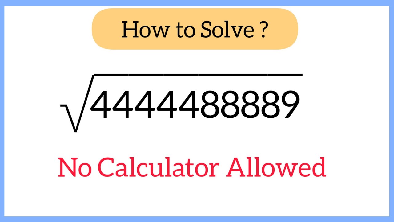 Tricky Square Root Question | Maths Olympiad | No Calculator Allowed 🛑 ...