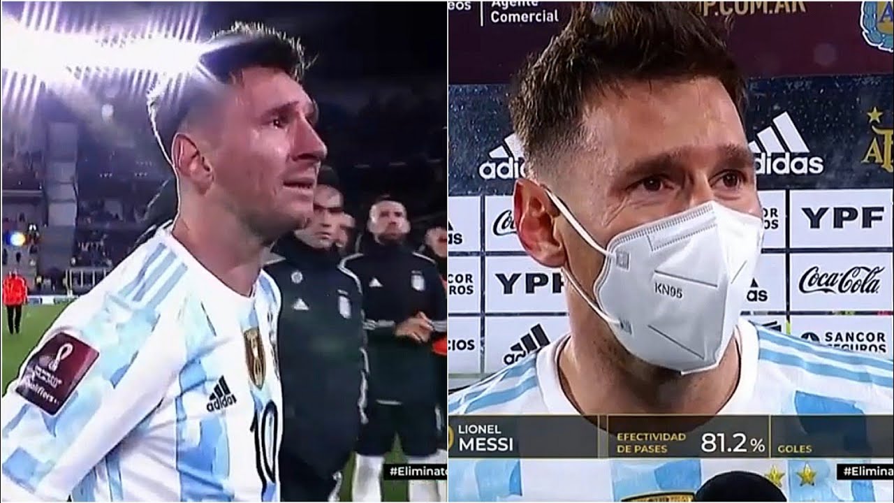 Lionel Messi LLORANDO en la celebración de la Copa América con ...
