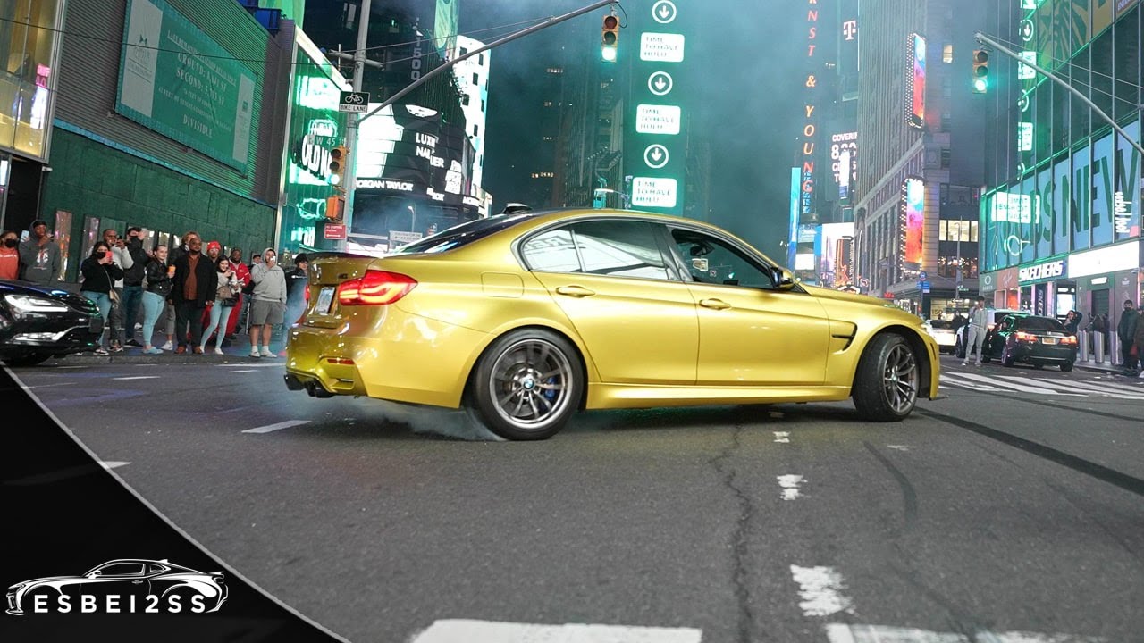 M3 Does DONUTS In TIMES SQUARE (New York Takeover Meet) - YouTube