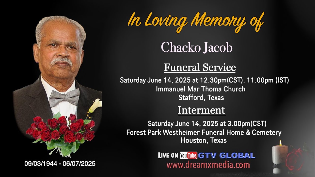 Funeral Service for Mr. Chacko Jacob - YouTube
