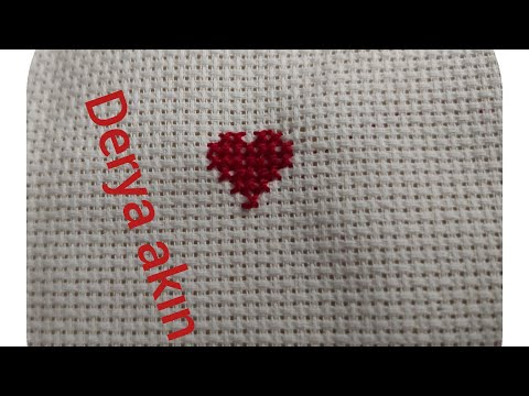 YENİ BAŞLAYANLAR İÇİN ETAMİN KANAVİÇE KALP YAPIMI #kalp #etaminhavlu #keşfetteyiz #handembroidery