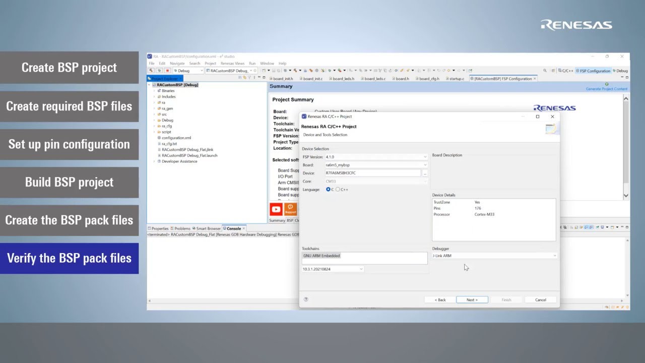 How to Create a Custom BSP for FSP in e² studio for RA Project - YouTube