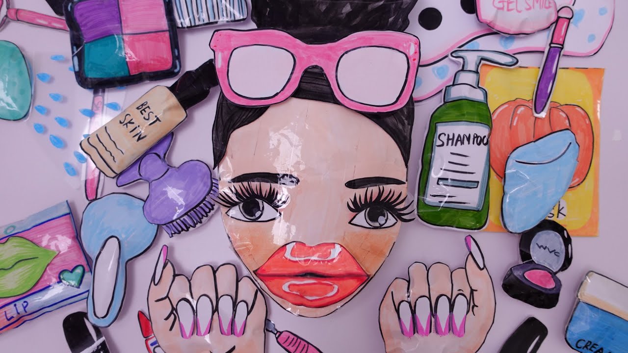 [💖Paper Diy💖] Roblox Baddie Makeup and Nail and Hair care 💅satisfying ...