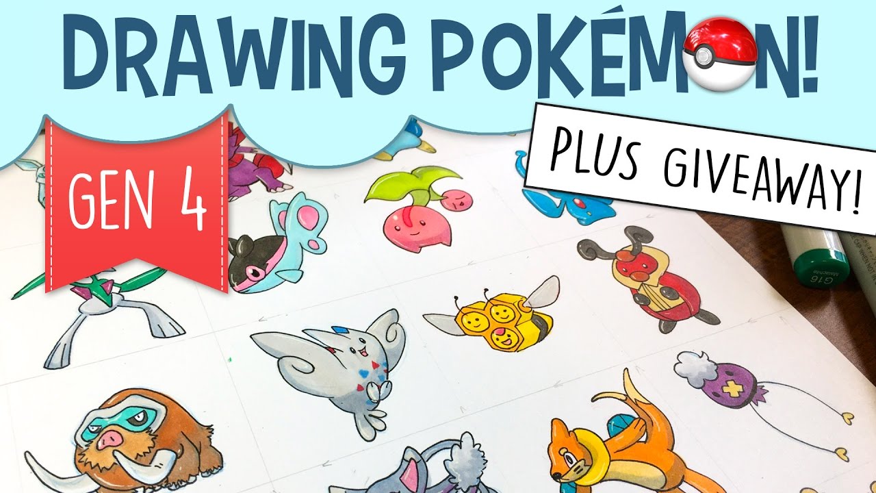Drawing Pokémon Gen 4 With Copic Markers - YouTube
