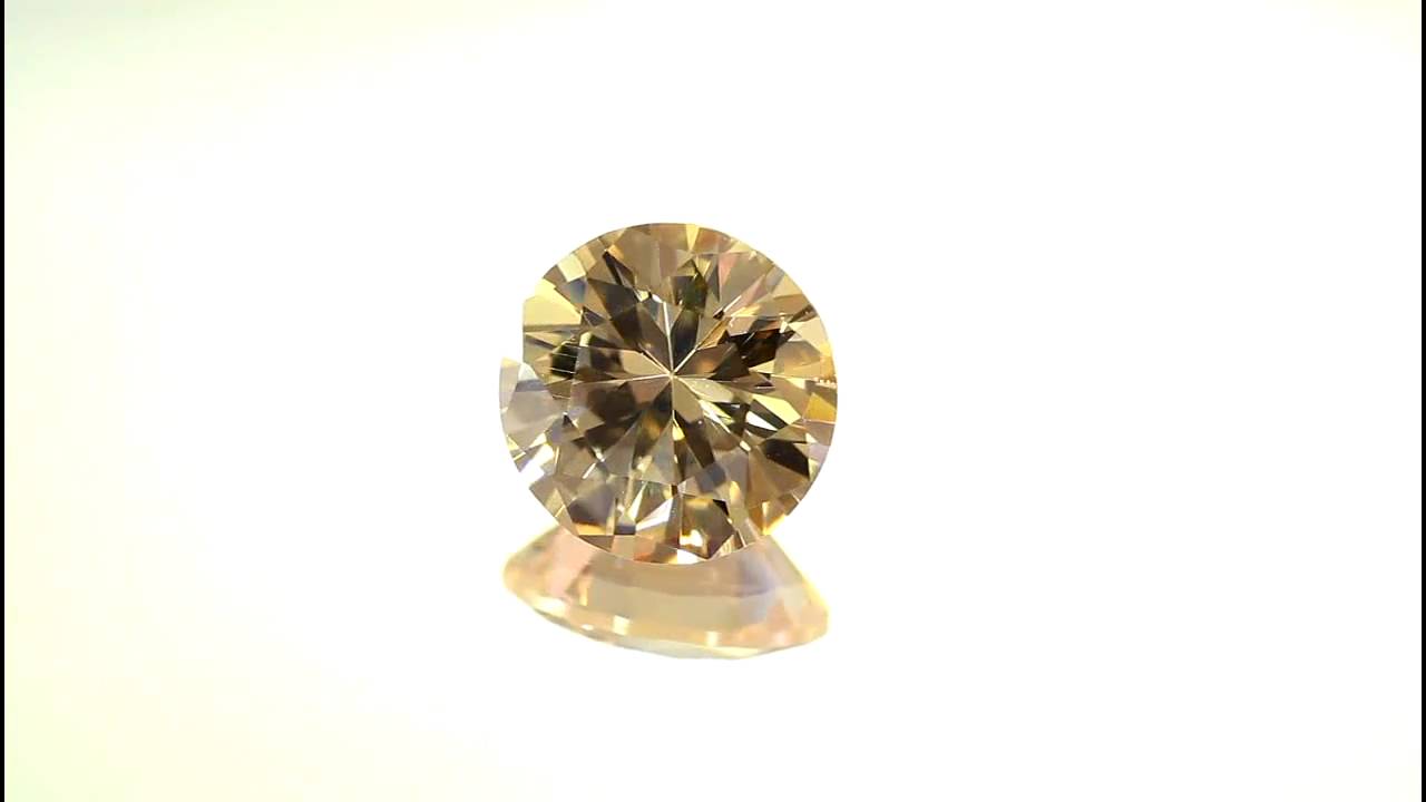 Champagne Cubic Zirconia Round - YouTube