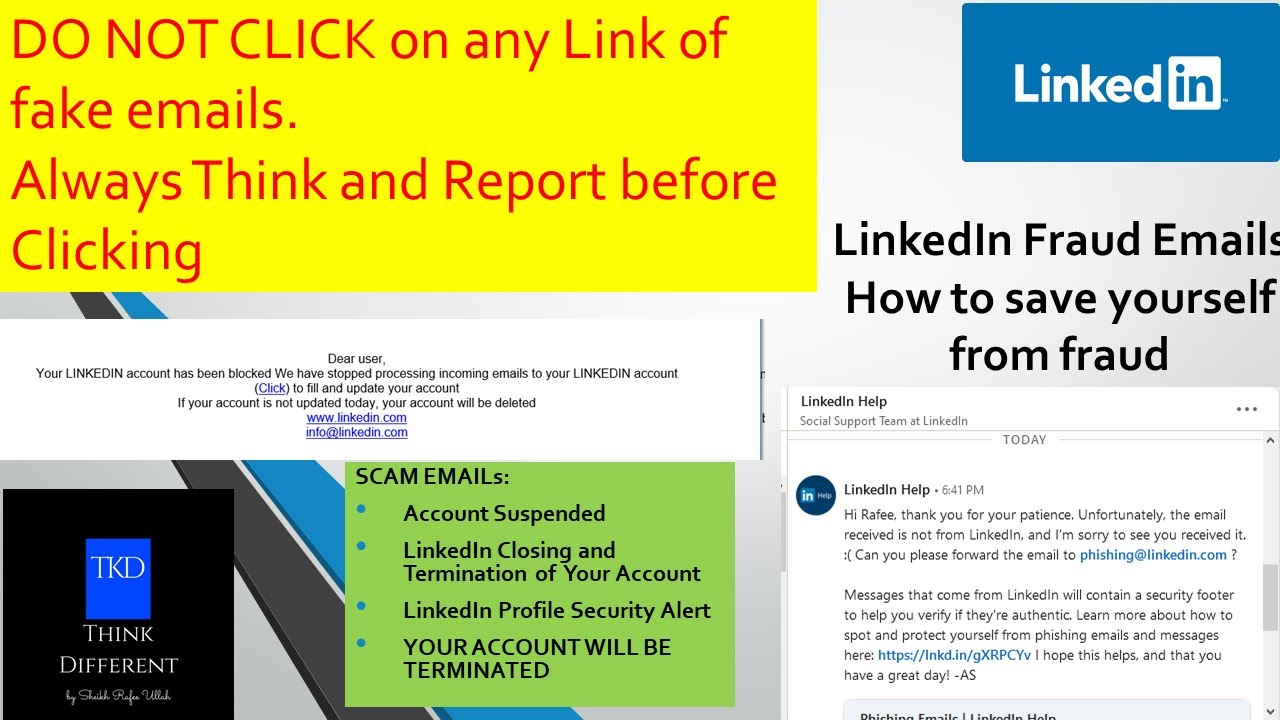 LinkedIn FAKE Emails | Report FRAUD Emails | How to protect your ...