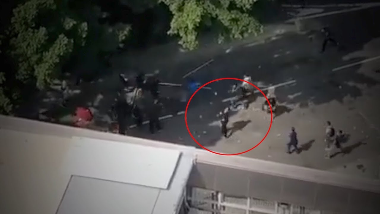 70-year-old man hit hard by brick during clash with protesters - YouTube