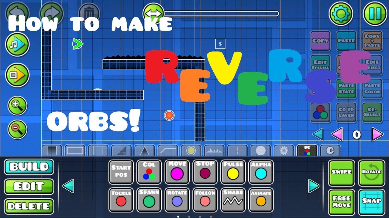 How to create reverse orbs in Geometry Dash 2.11! - YouTube