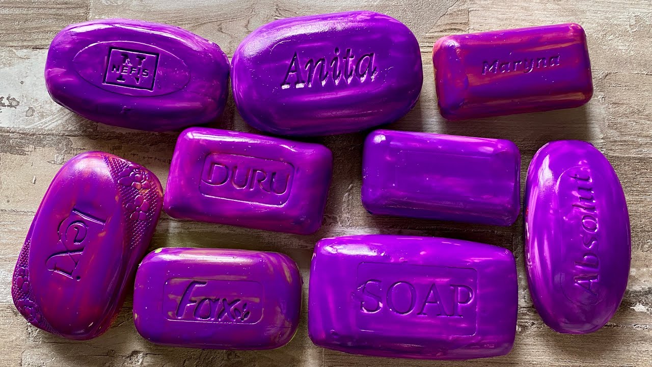 ASMR SOAP| Cutting colored soaр | Soap Carving| Резка крашенного мыла ...