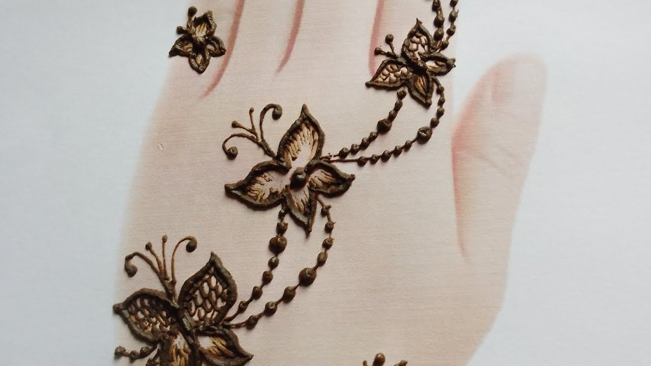 Butterfly mehedi design tutorial | Easy and simple mehedi design ...