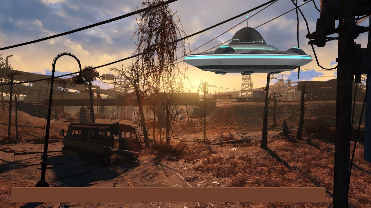 Fallout 4 UFO spotted flying by... - YouTube