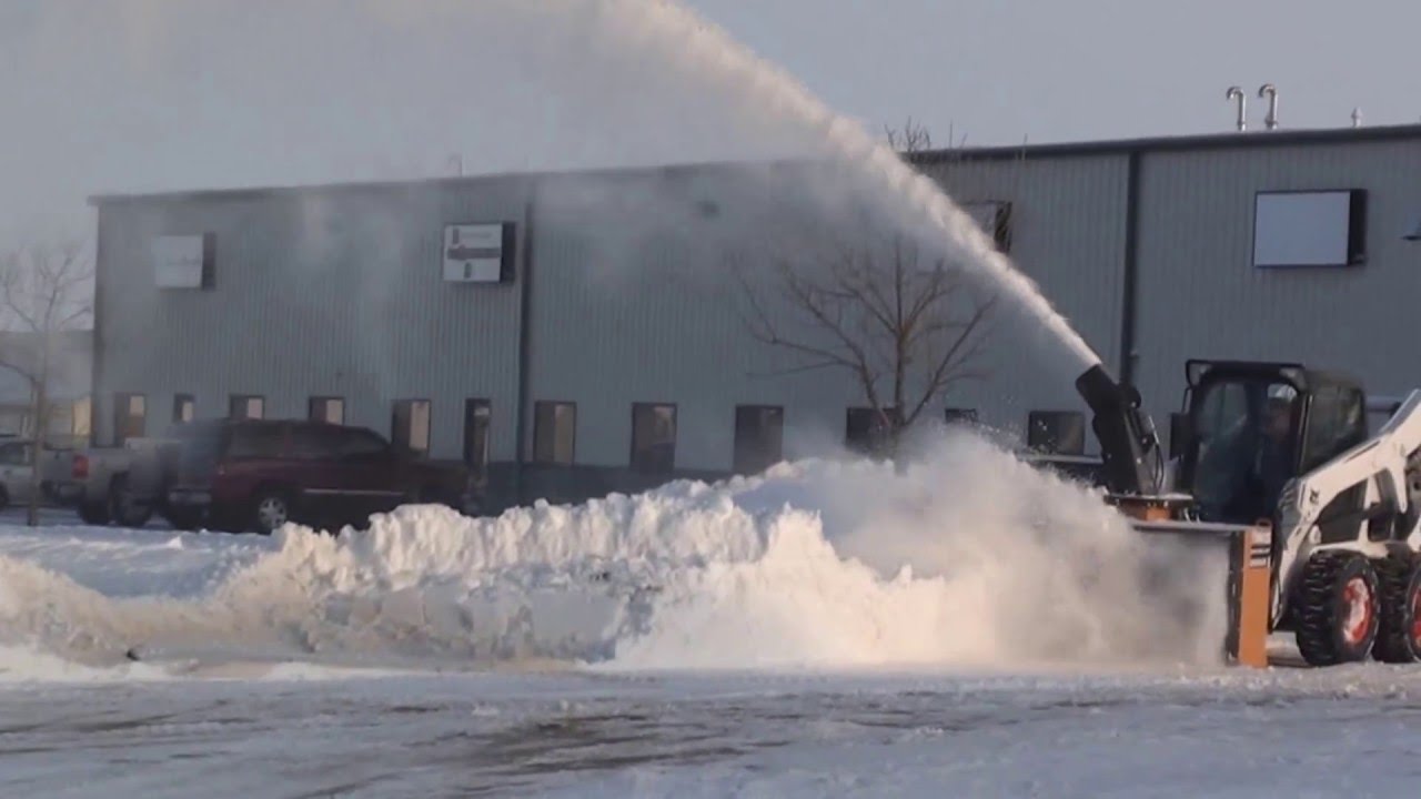 Skid Steer Snowblast Snow blower by TEAMCO - YouTube
