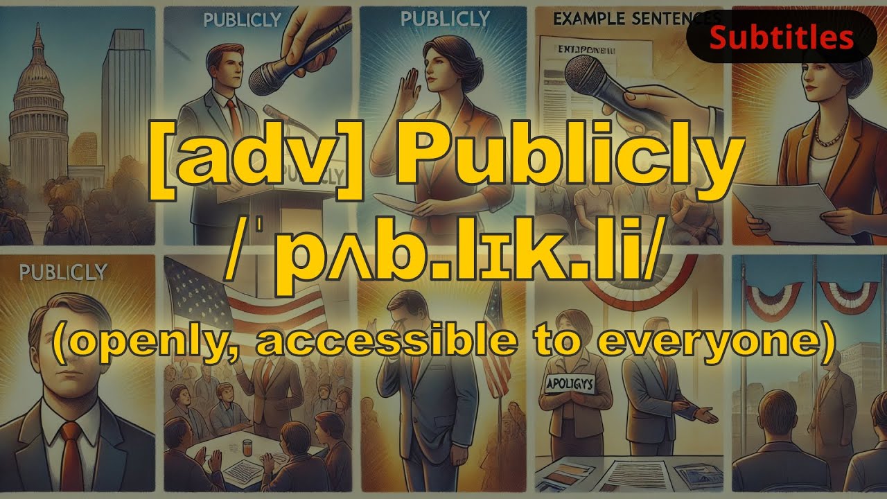 [adv] Publicly meaning (openly, accessible to everyone) with 5 examples ...