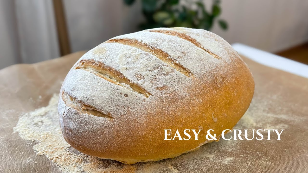 The Easiest Crusty bread | bloomer bread recipe - YouTube