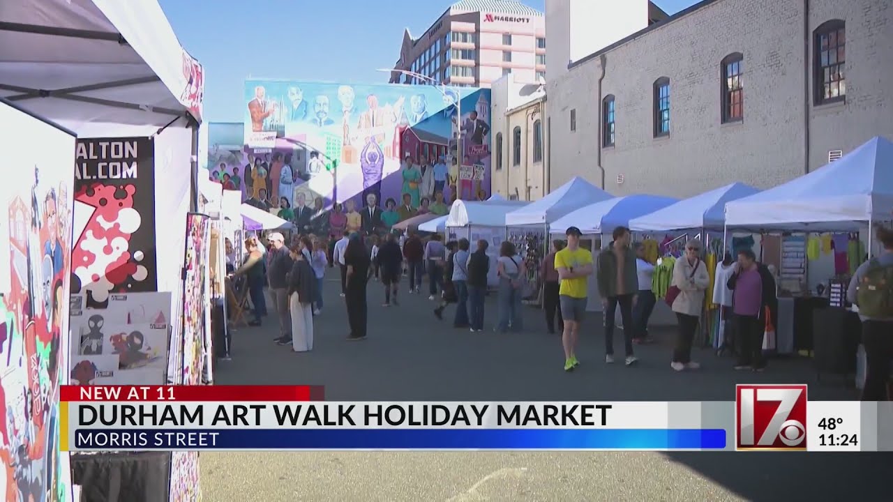 Durham Art Walk Holiday Market held Sunday - YouTube