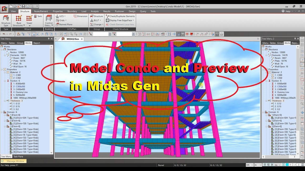 Modeling Condo in Midas Gen 2019 Part 10 [Engineering Services] - YouTube