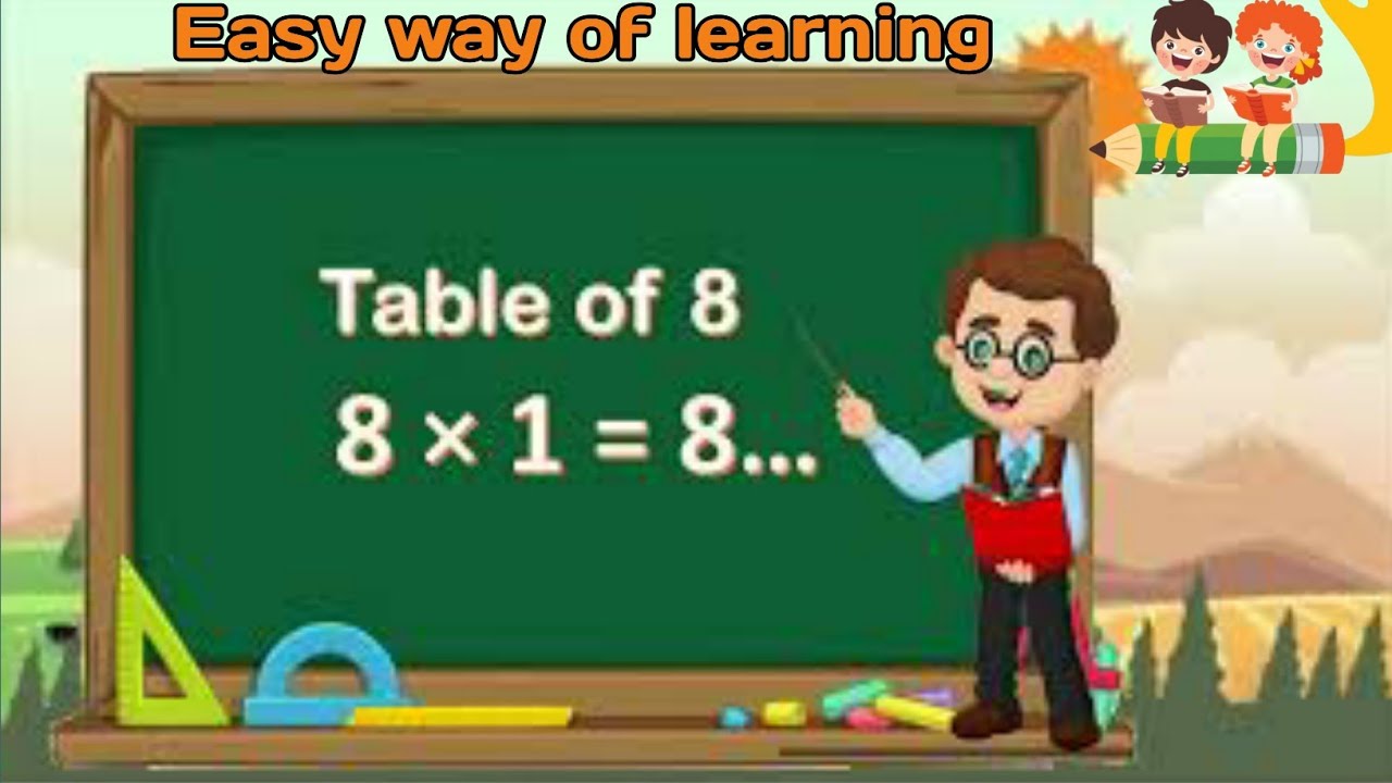 Lear table | Table of 8 | in english | multiplication table with kids ...