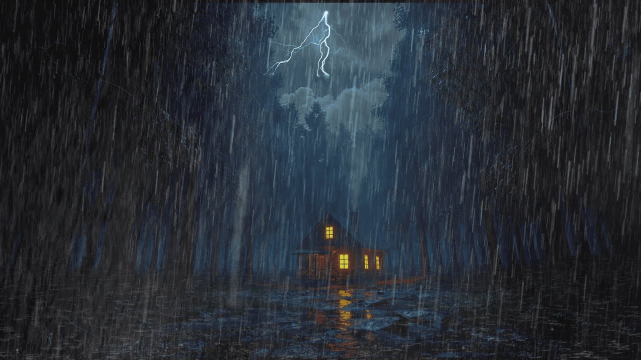 Midnight Rain Ambience – Soft Rainfall & Distant Thunder for Deep ...