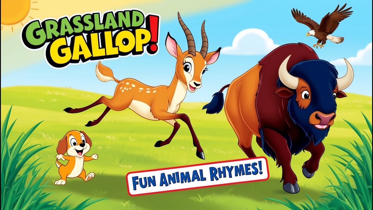Grassland Gallop: Fun Kids Rhymes with Grassland Animals | Educational ...