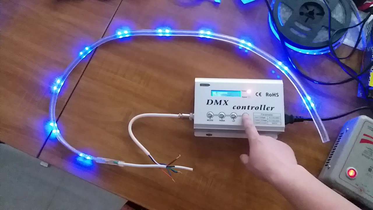 DMX300 high voltage DMX decoder build in patterns - YouTube