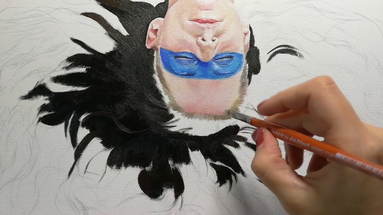 Little painting process of the hairline - YouTube