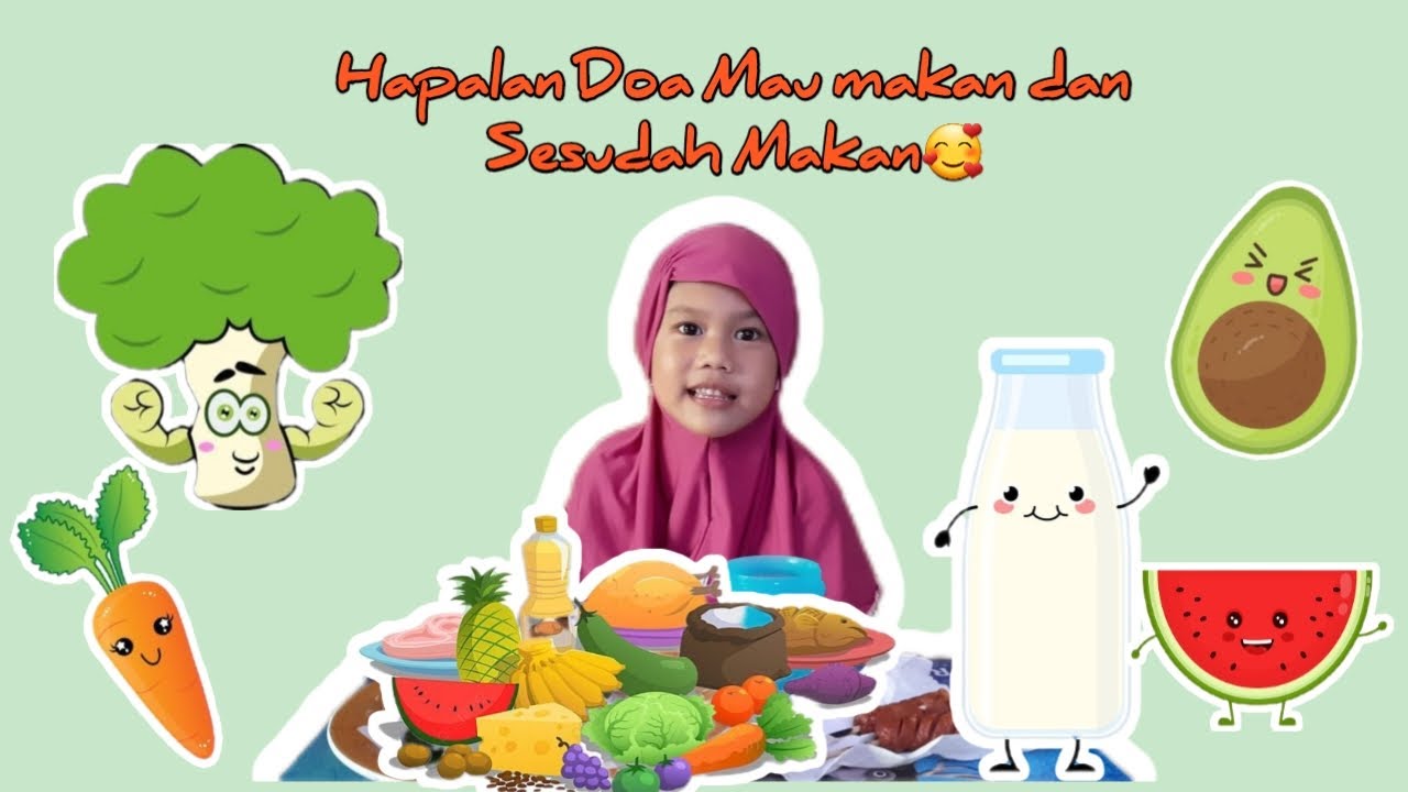 Hapalan Doa Sebelum Makan, dan Sesudah Makan|| Makan Makanan 4 Sehat 5 ...