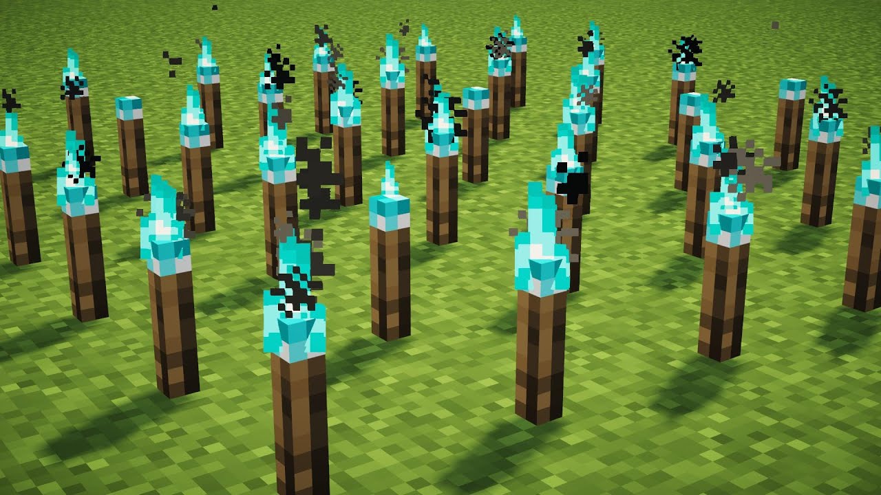Cómo hacer ANTORCHAS AZULES en MINECRAFT - YouTube