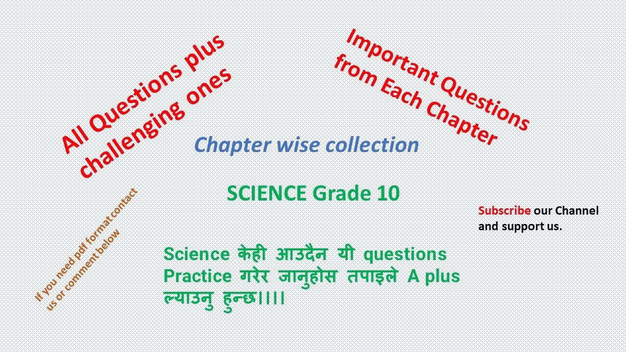 Most Important plus challenging questions grade 10 Science #science#SEE ...