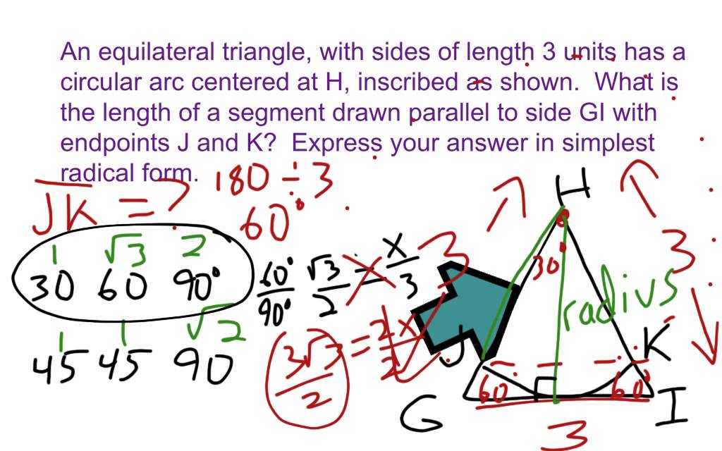 Arc inscribed in Triangle - YouTube