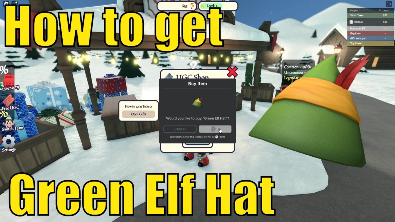 How to get Green Elf Hat in Elf [North Pole Workshop] | How to get 25 ...