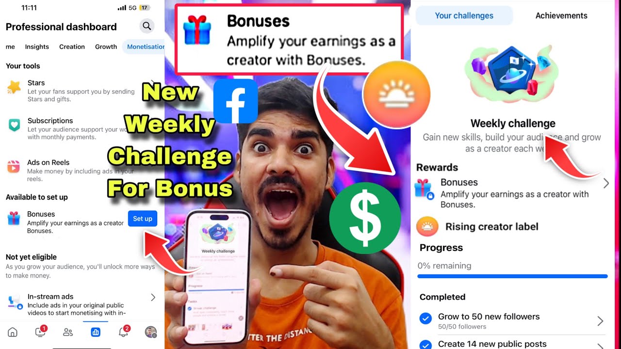 Weekly Challenge Facebook | Rising Creator Label | Facebook Bonus ...