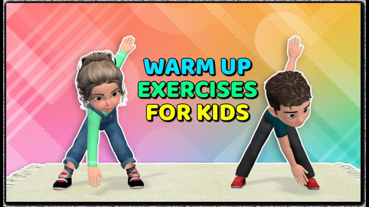 10 WARM UP EXERCISES FOR KIDS - NO JUMPING WORKOUT - YouTube