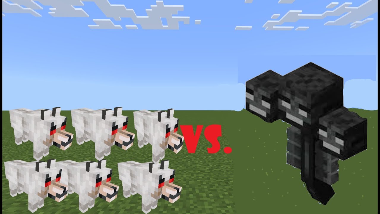 100 Wolves Versus a Wither! - YouTube