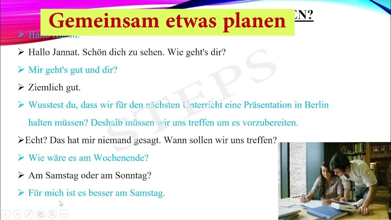 Gemeinsam etwas planen I A2B1 I Sprechen teil 2 I Part 3 of 30 - YouTube