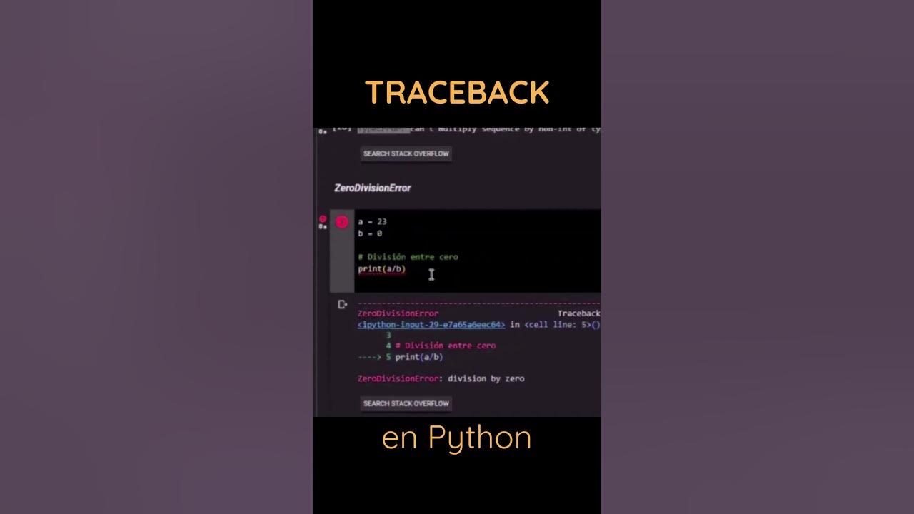 Traceback en Python #aprenderpython #programacion #python - YouTube