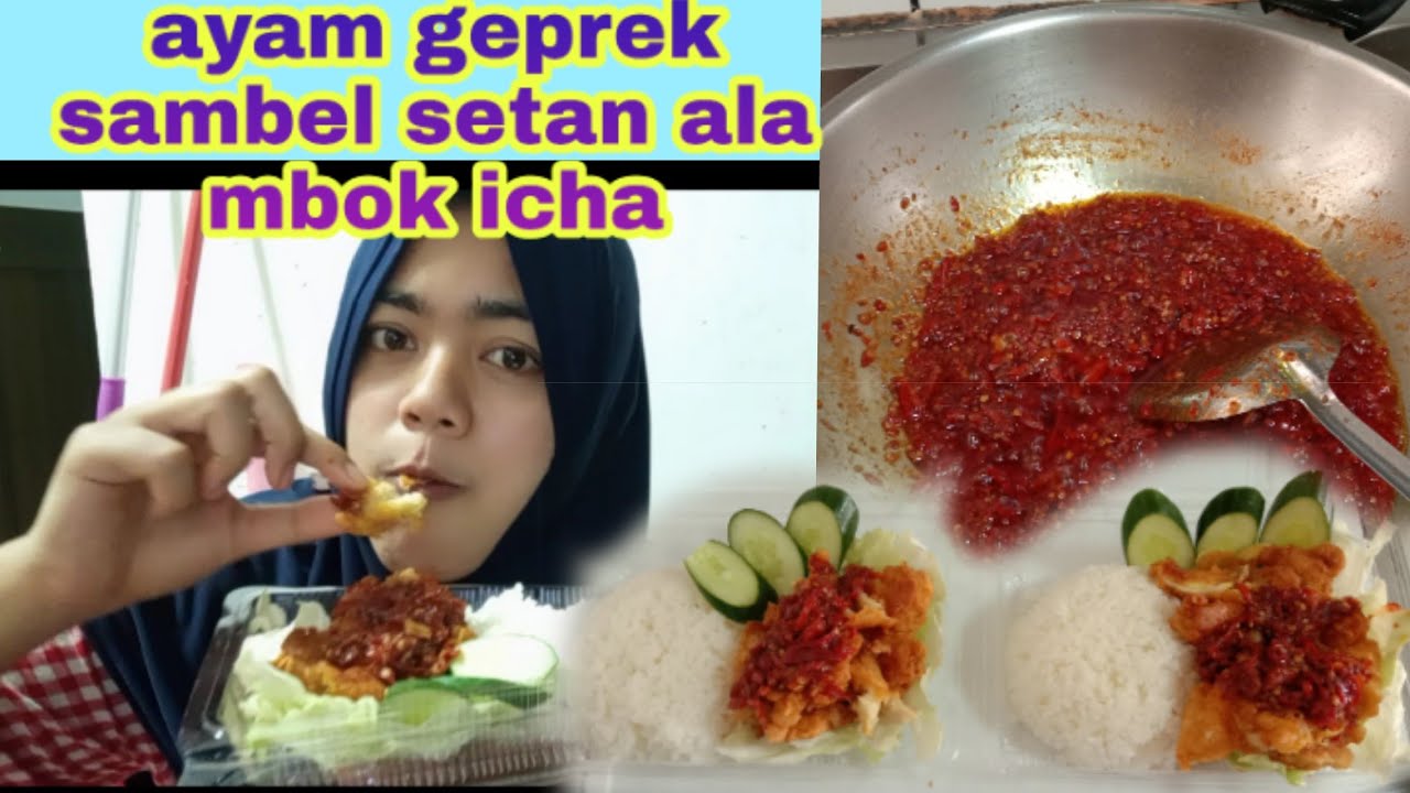 PROMOSI AYAM GEPREK DAN SAMBEL SETAN ALA MBOK ICHA - YouTube
