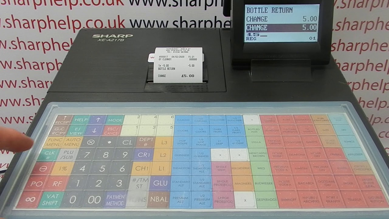 Cashier Sign In & Use Sharp XEA217 / XEA217B / XEA217W Cash Register ...